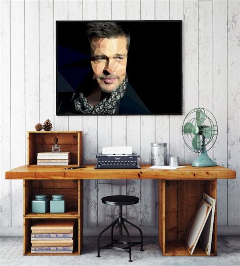 Brad Pitt Poster Portrait Brad Pitt Etsy