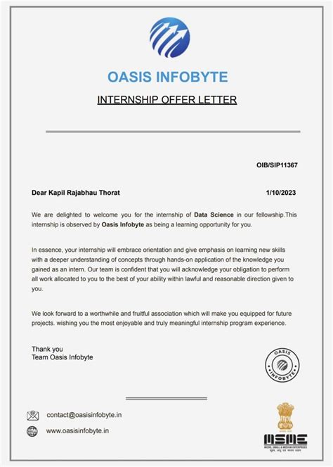 Kapil Thorat On Linkedin Oasisinfobyte Internship Connections Thankyou Opportunity Projects…