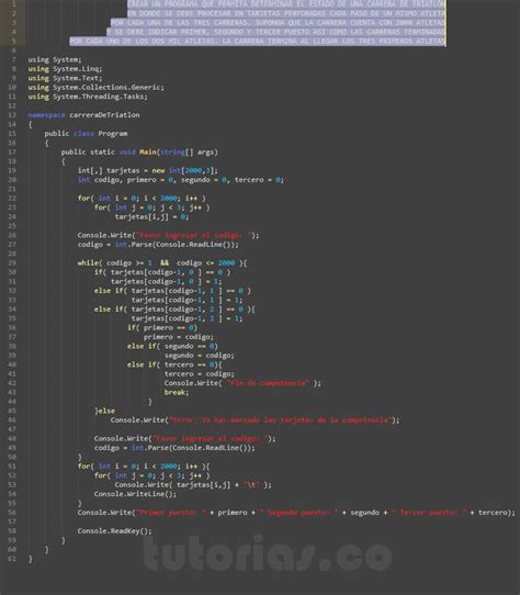 Arrays VisualStudio C Carrera De Triatlon Tutorias Co