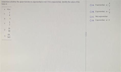 Solved Determine Whether The Given Function Is Exponential