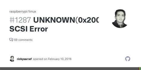 Unknown0x2003 Scsi Error · Issue 1287 · Raspberrypilinux · Github