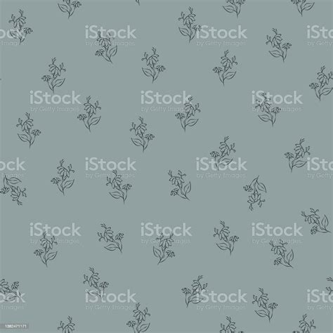 벡터 녹색 및 회색 그림입니다 플로럴 매끄러운 패턴 야생 꽃의 꽃다발 손으로 그린 꽃밭 간단한 꽃 필드 카모마일의 꽃 머리