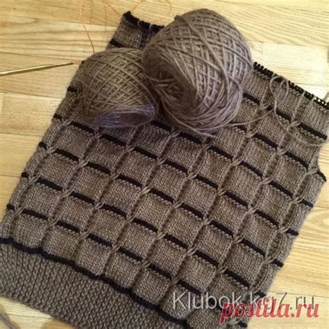 Очень красивый узор подойдет и для свитера или кардигана и плед полу вязание Постила