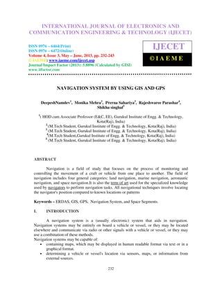 Navigation System By Using Gis And Gps PDF