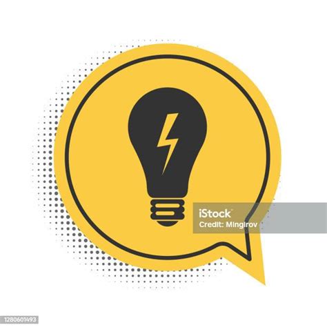 블랙 라이트 램프 표지판 흰색 배경에 고립 된 번개 기호 아이콘전구입니다 아이디어 기호입니다 노란색 음성 버블 기호입니다 벡터 실루엣에 대한 스톡 벡터 아트 및 기타 이미지