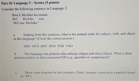 Solved Part Language Syntax Points Consider Chegg