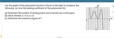 Solved Use The Graph Of The Polynomial Function F Shown To Chegg