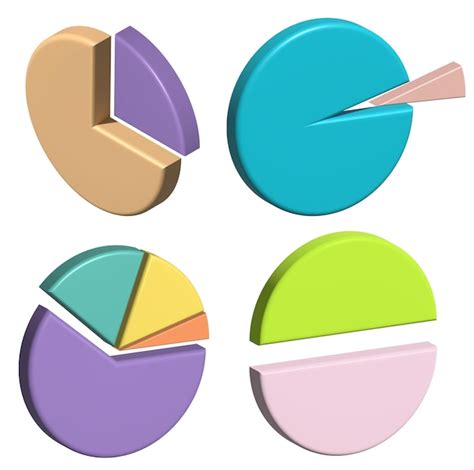 Premium Photo Round Volumetric Data Charts On Isolated Background 3d