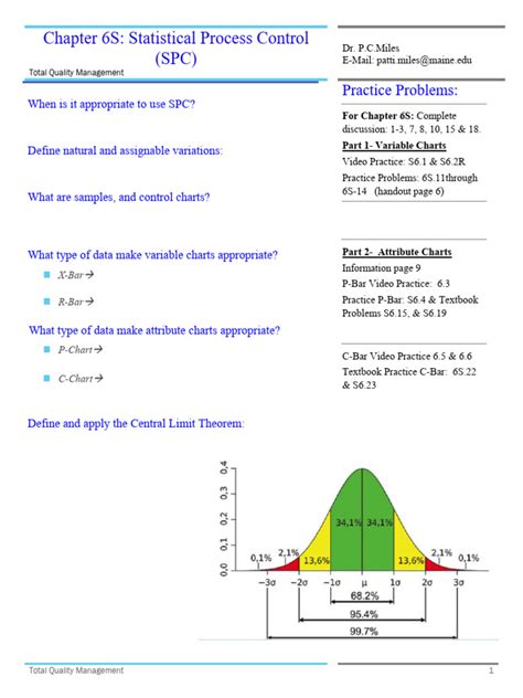 Chapter 6s Statistical Process Control Spc Practice Problems Pdf