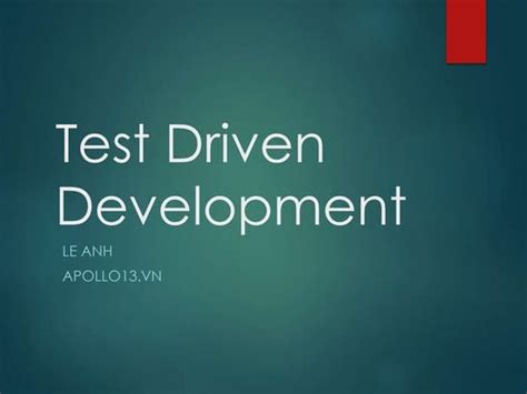 test driven development ppt