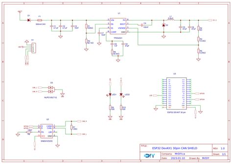 ESP32 CAN Bus Shield V1 0 Store MrDIY Ca