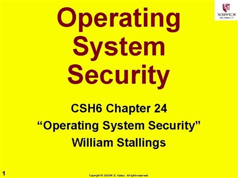 Operating System Security CSH Chapter Operating Operating System Security CSH Chapter Operating