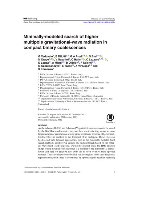 Minimally Modeled Search Of Higher Multipole Gravitational Wave