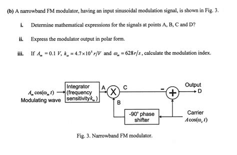 Solved B A Narrowband FM Modulator Having An Input Chegg