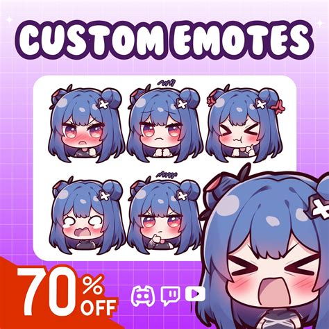 Custom Twitch Emotes Kick Emotes Streamer Emotes Discord Cute Chibi