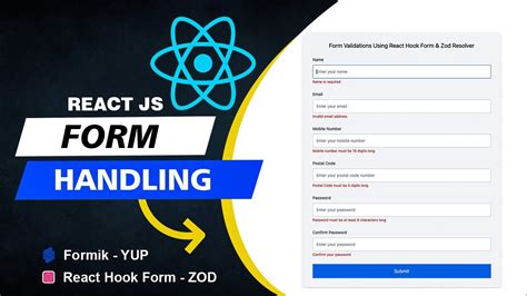 React Form Validation With React Hook Form And Zod Vs Formik And Yup