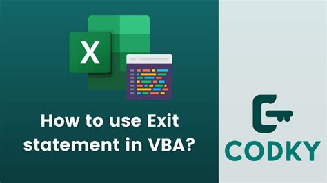 How To Use Exit Statement In Vba Codky