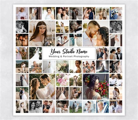 Wall Poster Collage Template Photo Collage Template In 36x36 Etsy