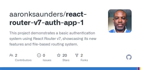 Github Aaronksaundersreact Router V7 Auth App 1 This Project