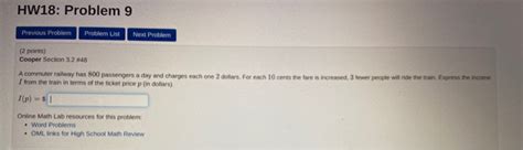 Solved Hw18 Problem 9 Previous Problem Problem List Next