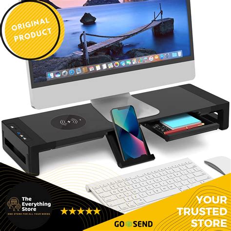 Jual Stand Table Monitor With Wireless Charger PREMIUM Shopee Indonesia