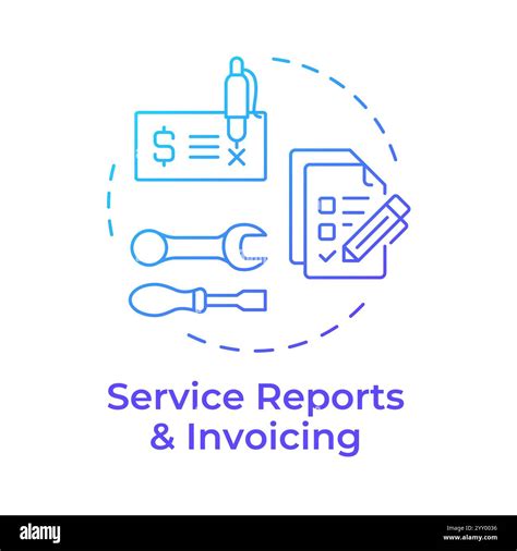 Service Reports And Invoicing Blue Gradient Concept Icon Stock Vector