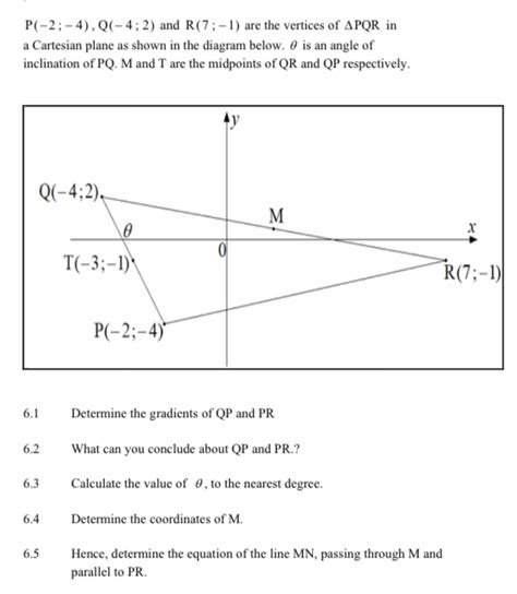 Solved P Q And R Are The Vertices Of PQR In A Cartesian Plane As Shown In Th