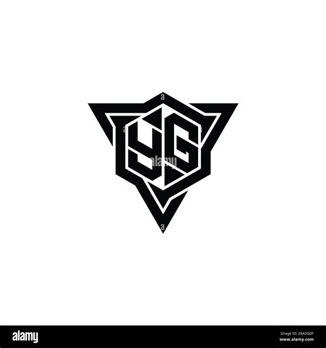 Yg Letter Logo Monogram Hexagon Shape With Triangle Outline Sharp Slice Style Design Template