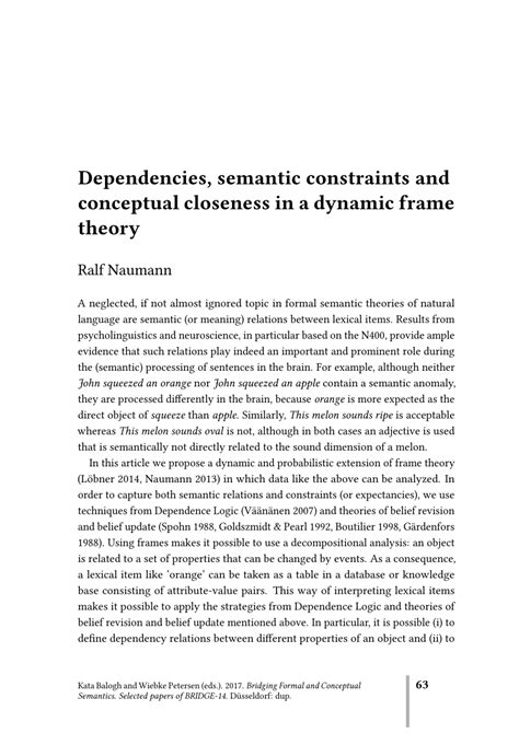 pdf dependencies semantic constraints and conceptual closeness in a dynamic frame theory
