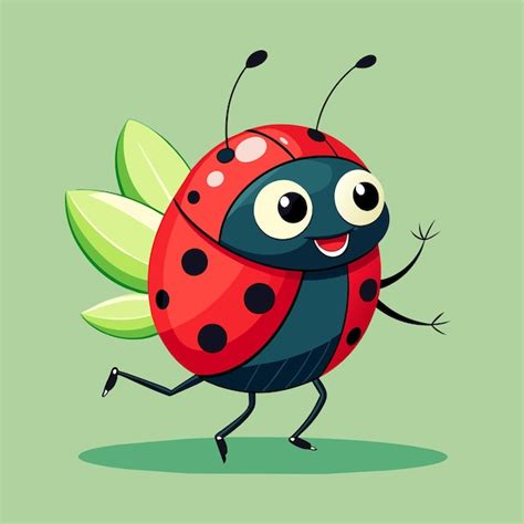 Playful And Cute Ladybug Cartoon Vector Premium Ai Generated Vector