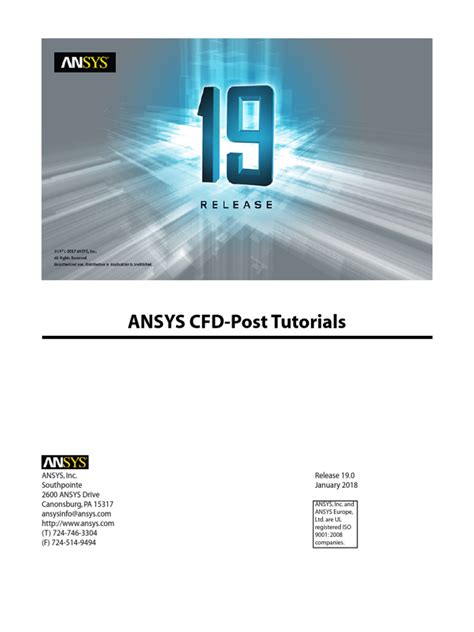 Ansys Cfd Post Tutorials R190 Pdf Vortices Trademark
