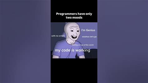 Programmers Have Two Moods Coding Programming Codingmeme Programmingmeme Youtube