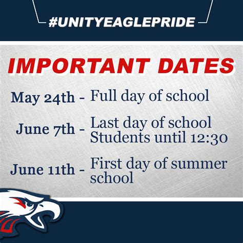 Important Dates To Know Unity School District
