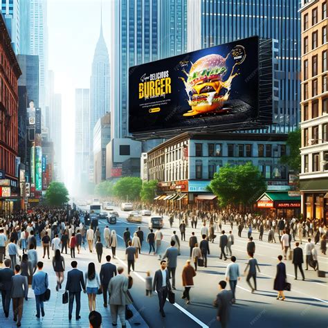 A Billboard Psd Mockup Above A Crowd Of People Premium Ai Generated Psd