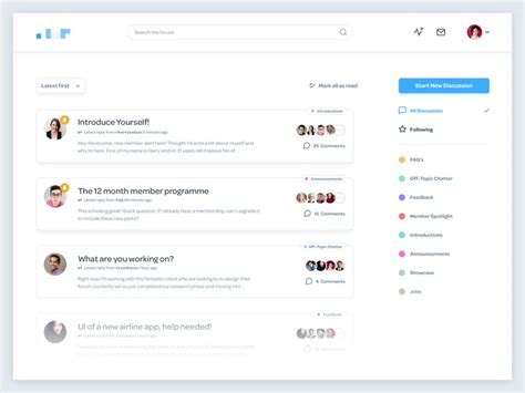 Forum Ui Design By Dan Edwards For No Divide On Dribbble