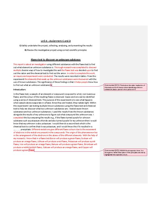 Unit 6 Assignment C And D Thorough Research Was Completed To