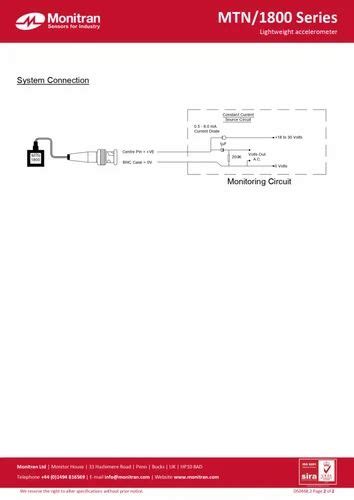 Vibration Sensor Lightweight Accelerometer Mtn 1800 Series At ₹ 54000 Piece New Delhi Id
