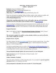 Psych 210 Syllabus PSYCH210 HUMAN SEXUALITY Syllabus Spring 2017 Instructor Nicole K