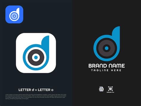 Логотип буквы с синим фоном Премиум векторы