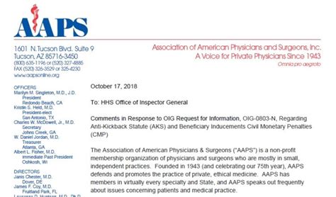 AAPS Comments In Response To RFI On Expanded AKS Safe Harbors AAPS Association Of American