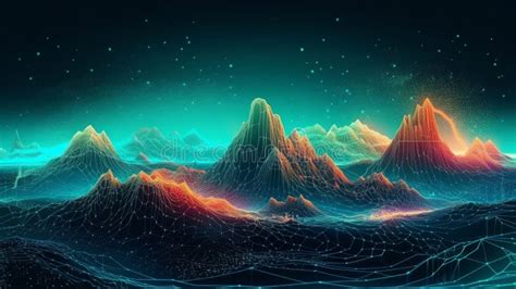 High Tech Futuristic Computer Graphics Background Illustration Ai