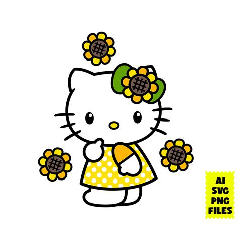 Sunflower Hello Kitty Svg Sunflower Svg Hello Kitty Svg K Inspire