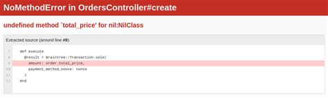 ruby rails 4 undefined method `total price for nil nilclass order
