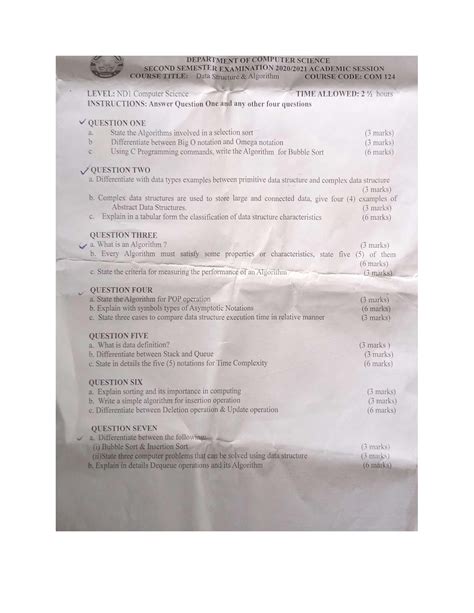 Data Structure And Algorithm Computer Science Studocu