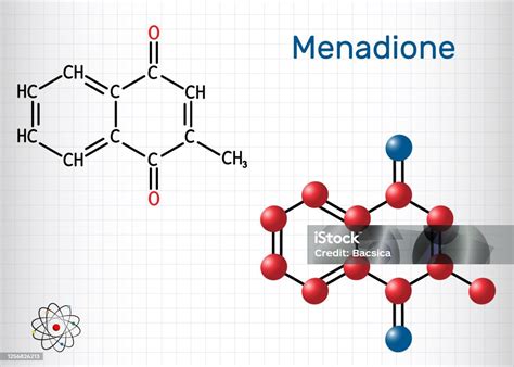 메나디온 메나프톤 프로비타민 분자 비타민 K3라고 합니다 구조적 화학 적 포뮬러 및 분자 모델 케이지에 종이 시트 0명에 대한 스톡 벡터 아트 및 기타 이미지 Istock