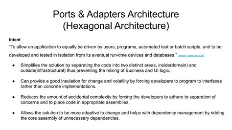 Ports Adapters Architecture Hexagonal Architecture Ppt
