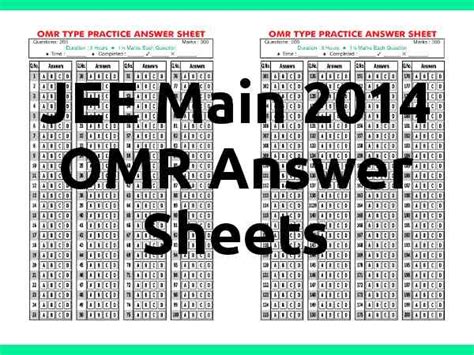 View OMR Sheet With Recorded Responses Of JEE Main 2014 Paper II Careerindia