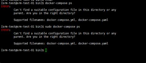 Docker Compose Ps Error Can T Find A Suitable Configuration File Issue Docker Compose