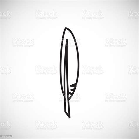 그래픽 및 웹 디자인에 대한 배경에 대한 페더 아이콘 윤곽선입니다 웹 또는 모바일 앱에 대한 창조적 인 일러스트 개념 기호입니다 0명에 대한 스톡 벡터 아트 및 기타 이미지