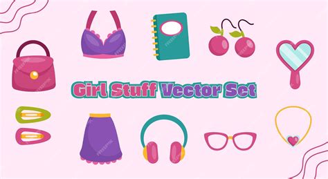 Premium Vector Girl Stuff Vector Set